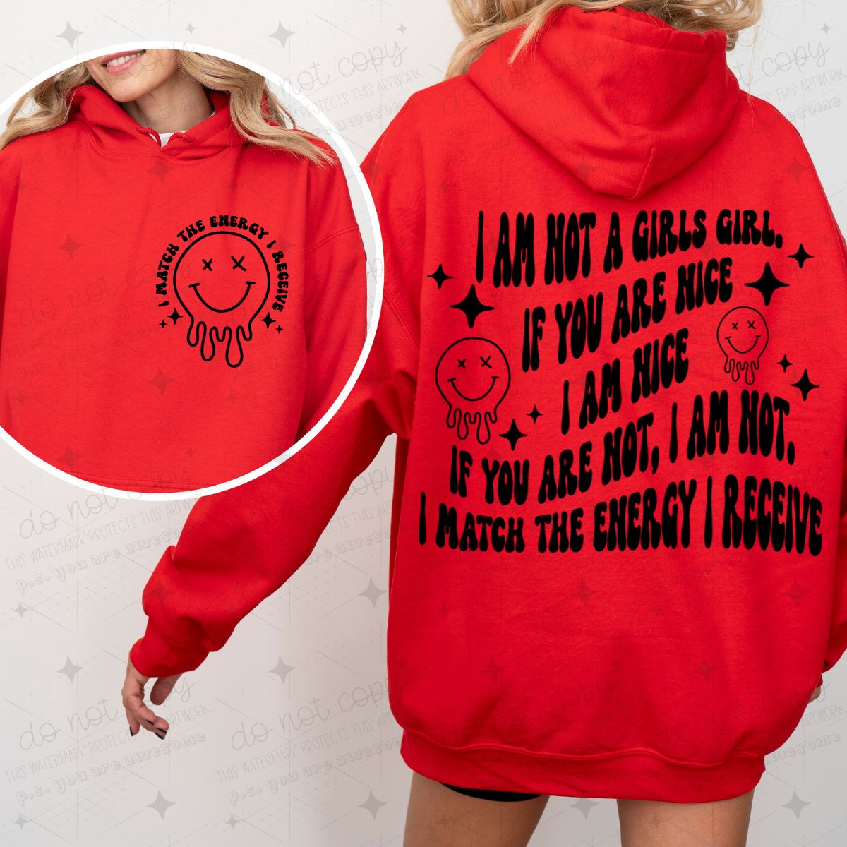 I AM NOT A GIRLS GIRL - FRONT+BACK - DTF TRANSFER – Shopsalesollieandco