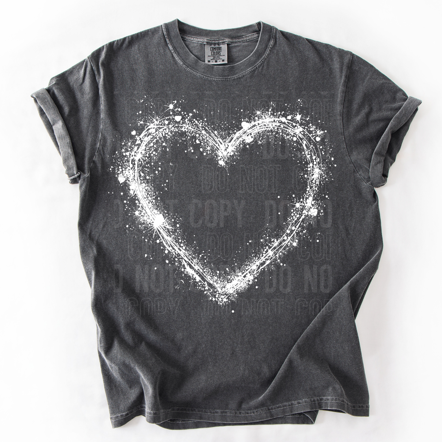HEART SPLATTER WHITE - DTF TRANSFER – Shopsalesollieandco